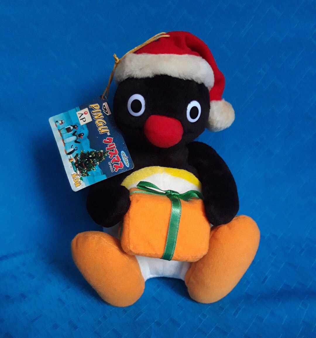 Vintage Pingu Hold Present Christmas Banpresto 1999 Plush Stuffed Doll ...