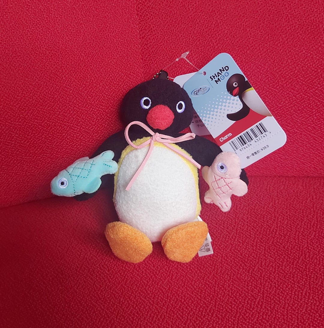 Pingu With Fishes Plush Stuffed Doll Soft Toy - Etsy