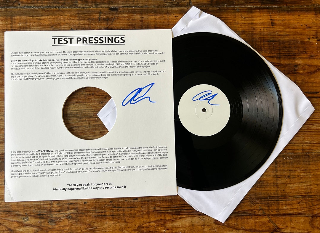Autographed Vinyl Test Pressing - Etsy