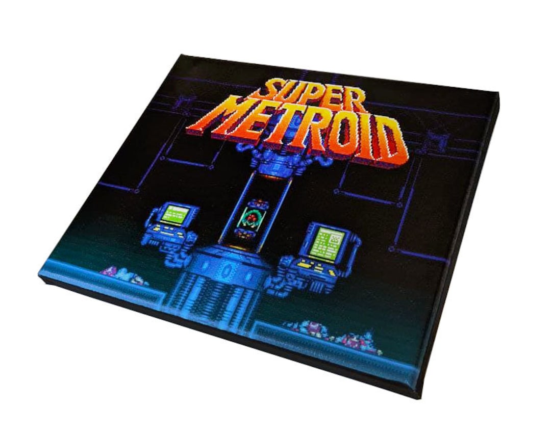Super Metroid Title Screen Canvas Print - Retro Video Game Wall Art ...