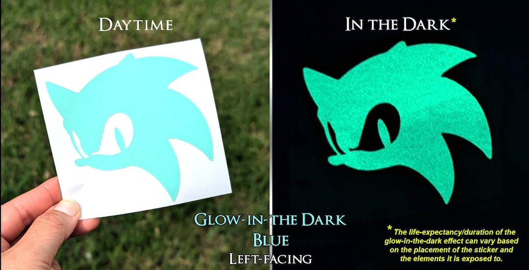 LIMITED EDITION - Blue, Glow-in-the-dark Sonic Vinyl Sticker/decal - Etsy