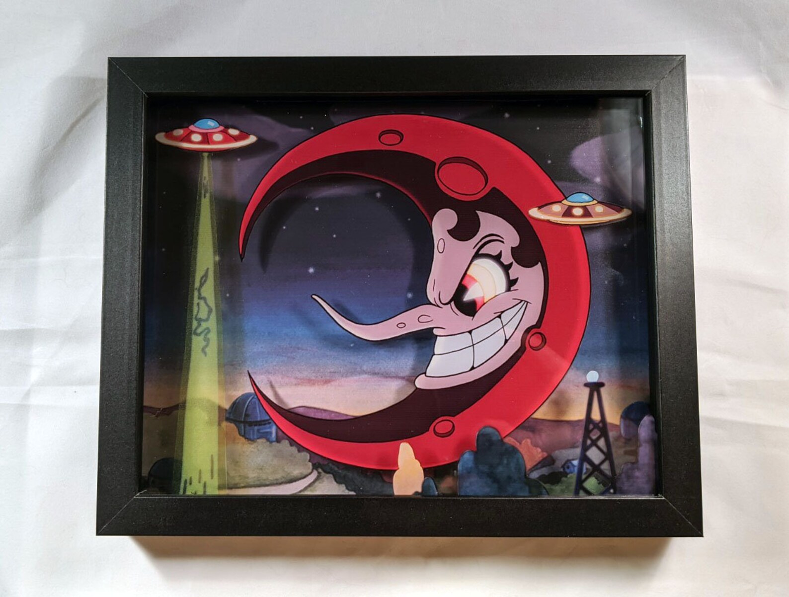 Cuphead Shadow Box Art Hilda Berg Threatenin' Zeppelin | Etsy Österreich