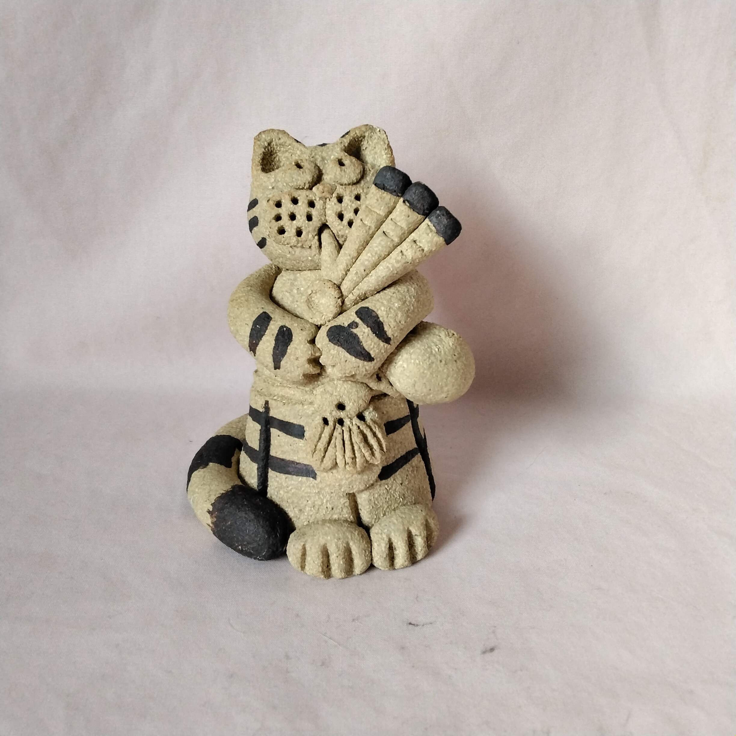 Cheerful Scottish Cat Figurine Playing a Bagpipe and Dressed - Etsy
