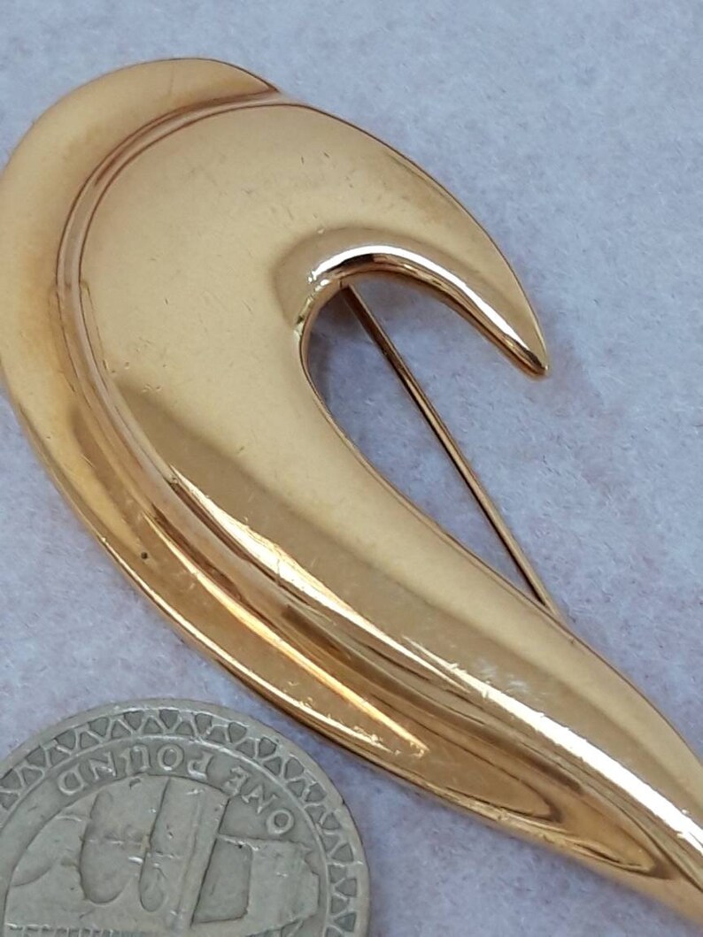 A Signed Napier Gold Tone Swoosh Style Brooch - Etsy