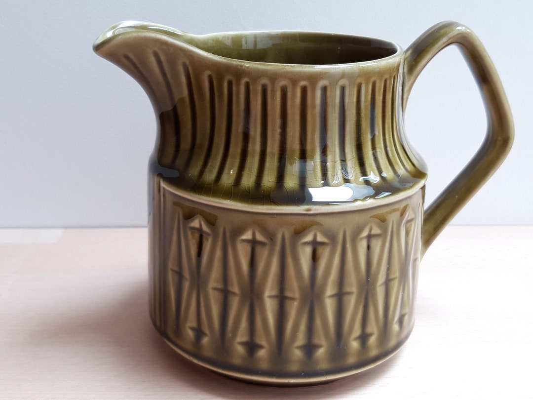 Vintage Olive Green Sadler 1 1/2 Pint Jug - Etsy