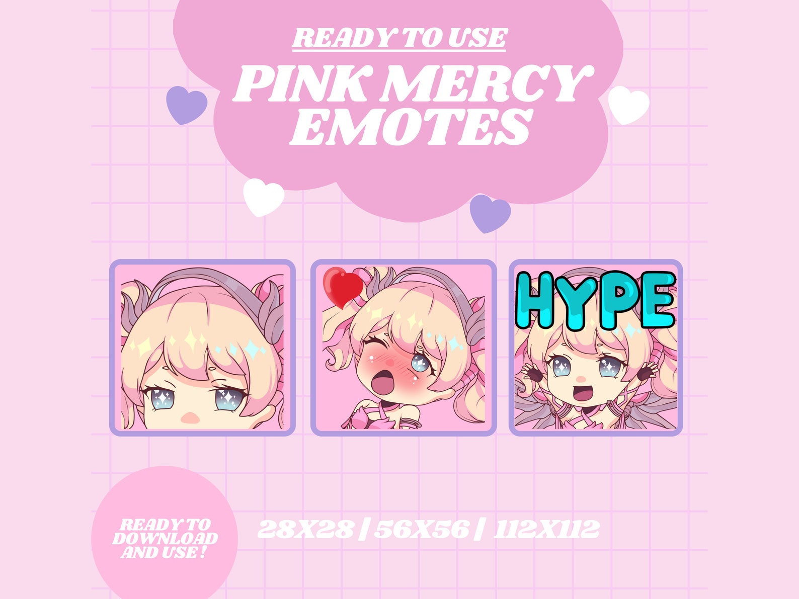 Pink Mercy overwatch Emotes - Etsy