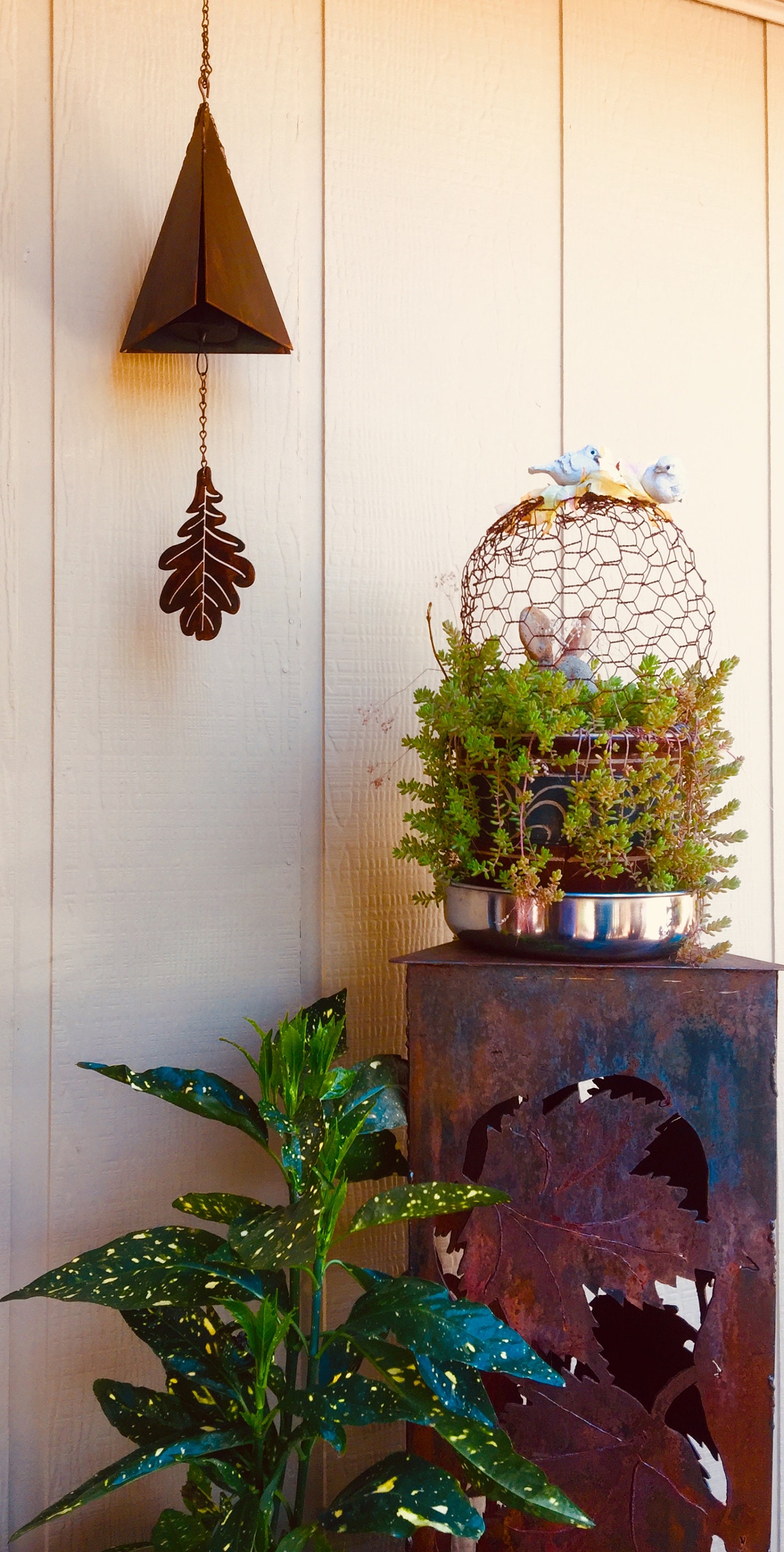 Ready to Ship Small Rustic Wind Bell With Oak Maple or Sun - Etsy