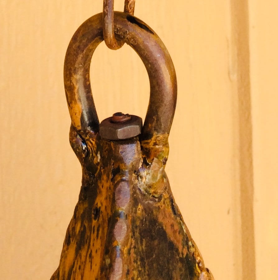 Large Wind Bell With Rusted Finish: Oak Leaf, Pinecone, Heart or Sun - Etsy