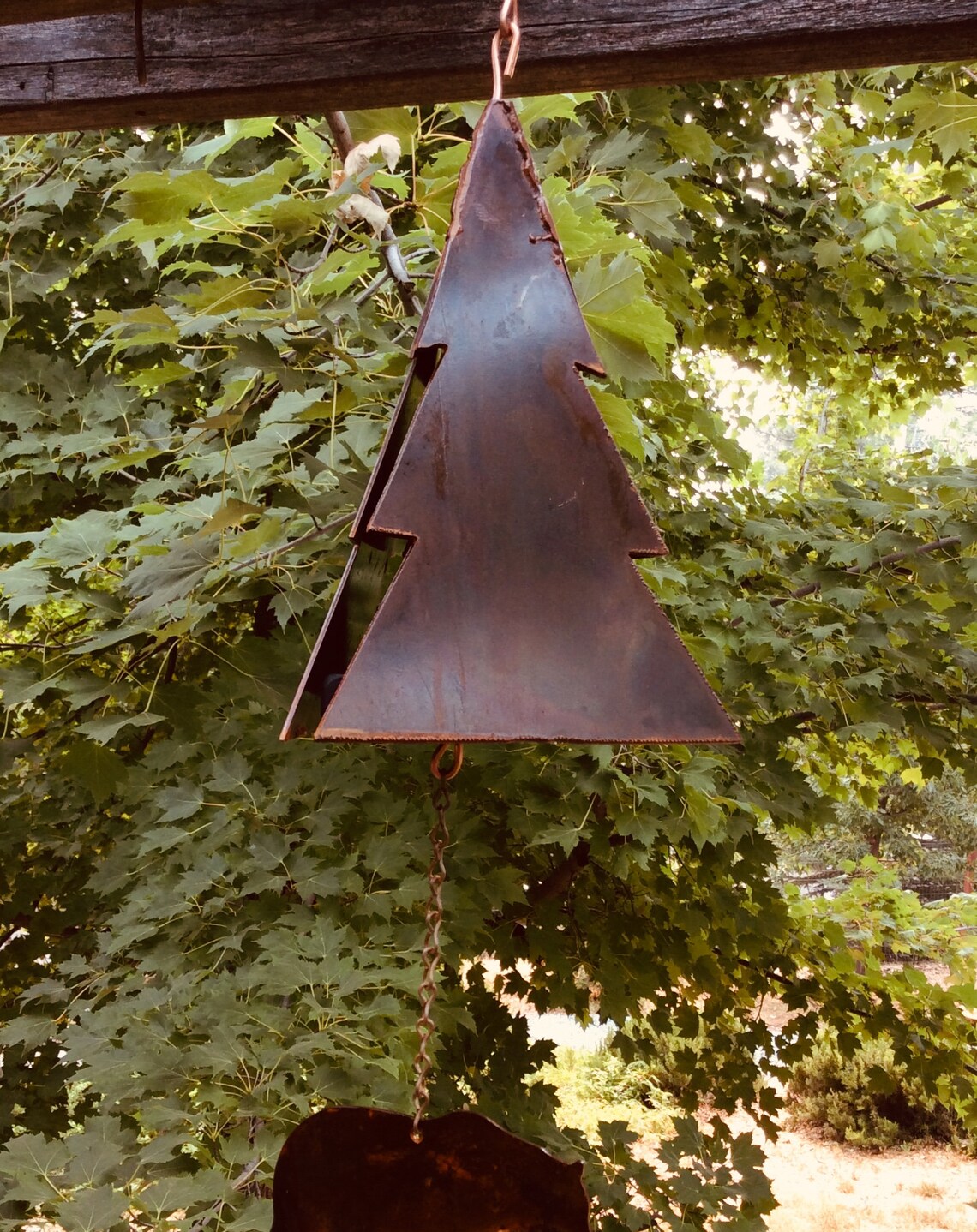 READY TO SHIP Small Wind Bell Tree With Bear Clapper Rusted - Etsy
