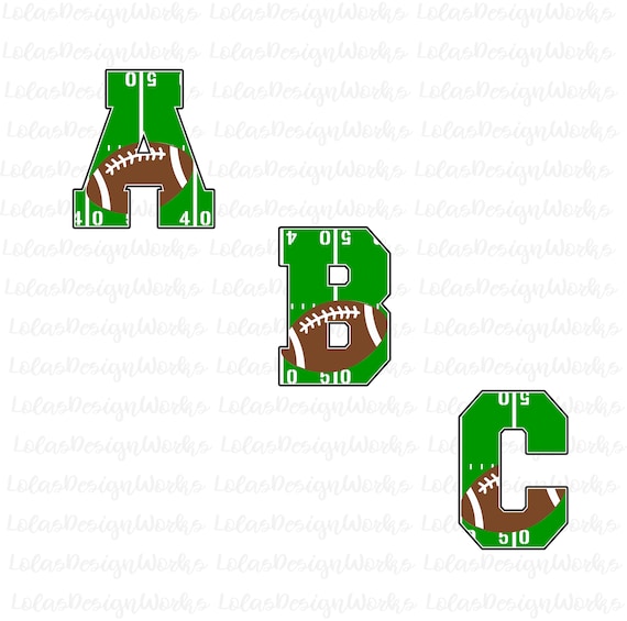 Football Alphabet png Jpg Clipart Sublimation Silhouette - Etsy