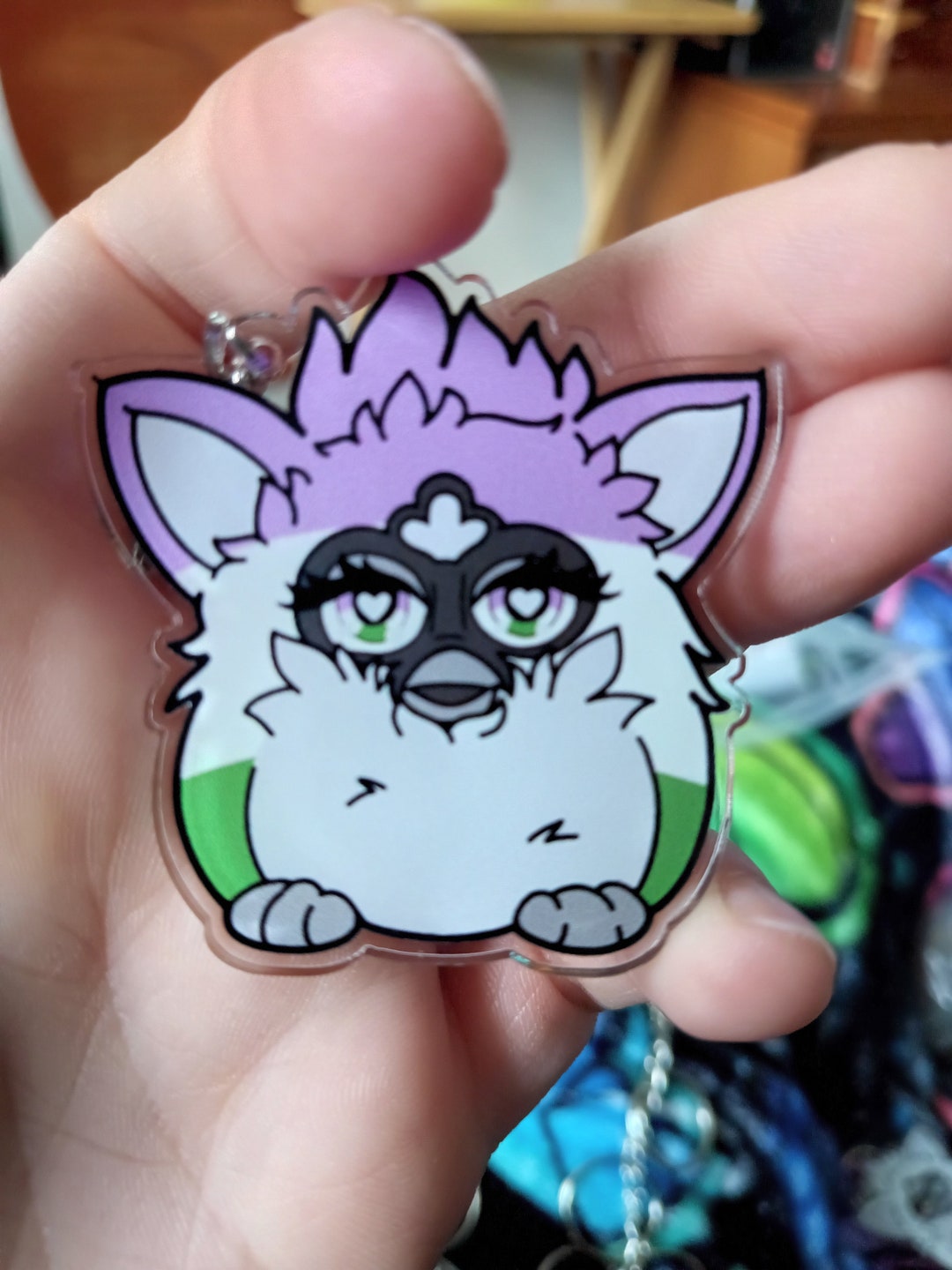 Pride Genderqueer Furby Keychain - Etsy