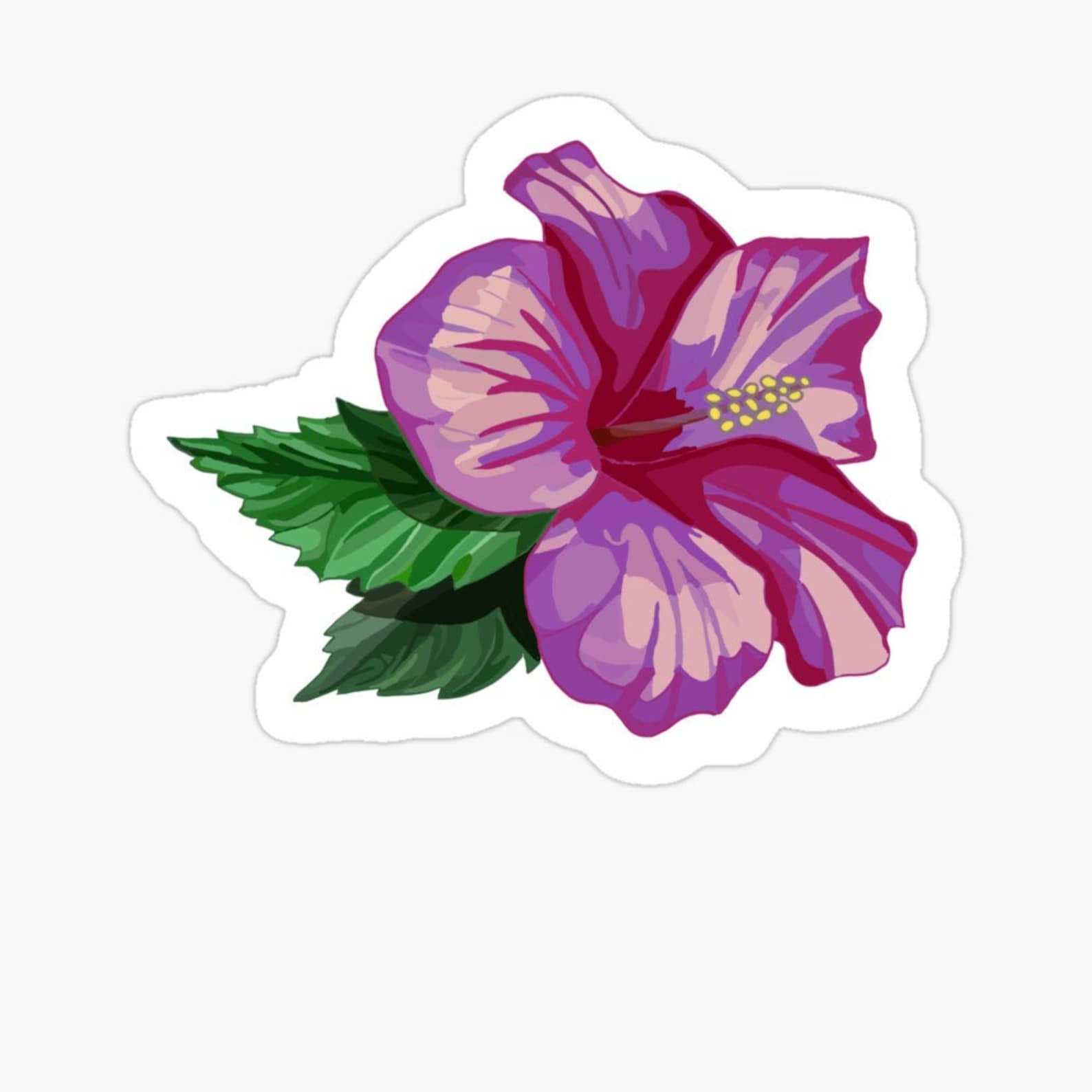Hibiscus Flower Stickers | Etsy