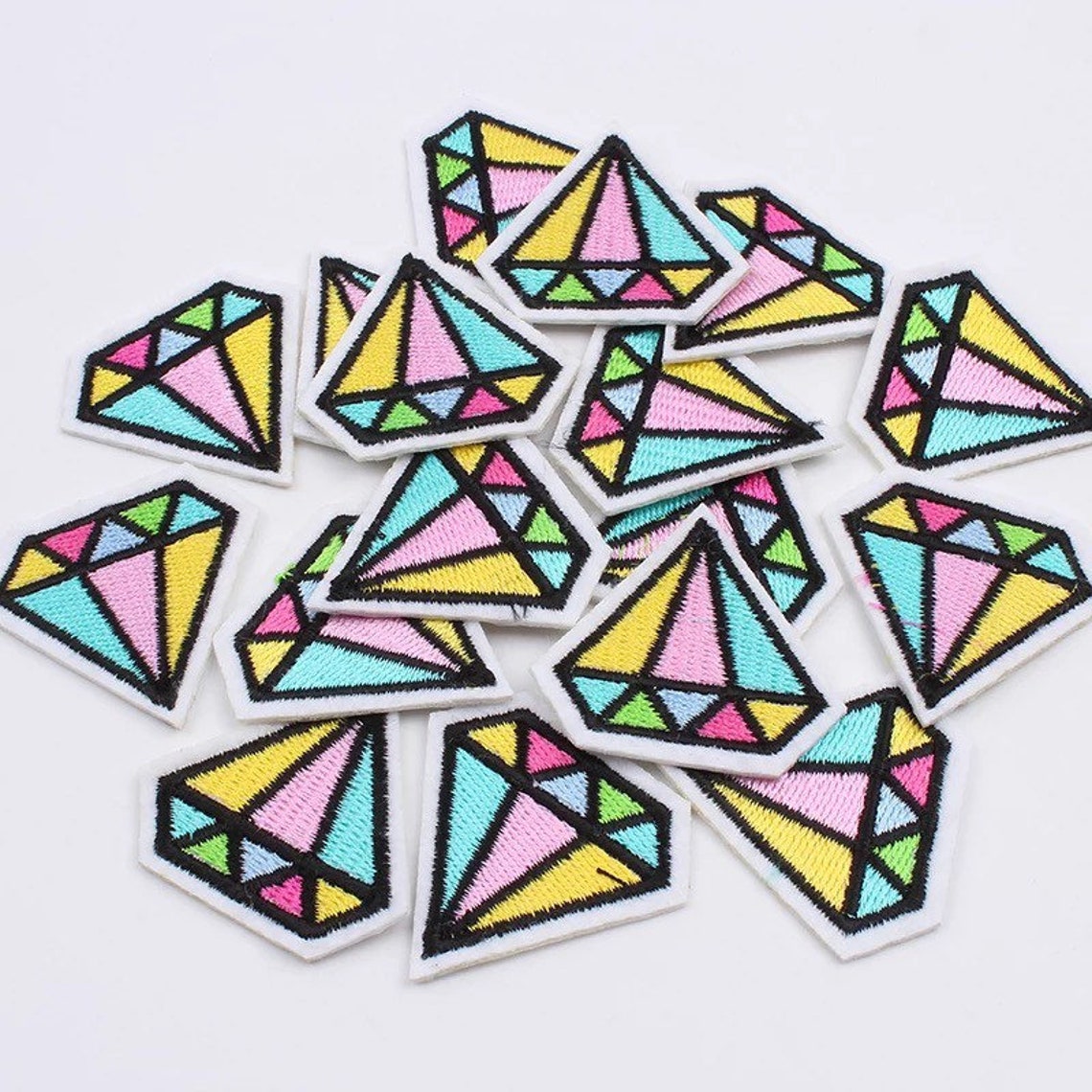 Diamond Iron on Patch Multicolored Diamond Appliqué Jewel - Etsy UK