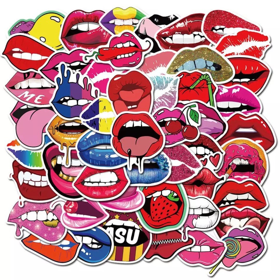 Lips Aesthetic Mystery Sticker Pack VSCO Stickers Red Lip Stickers - Etsy