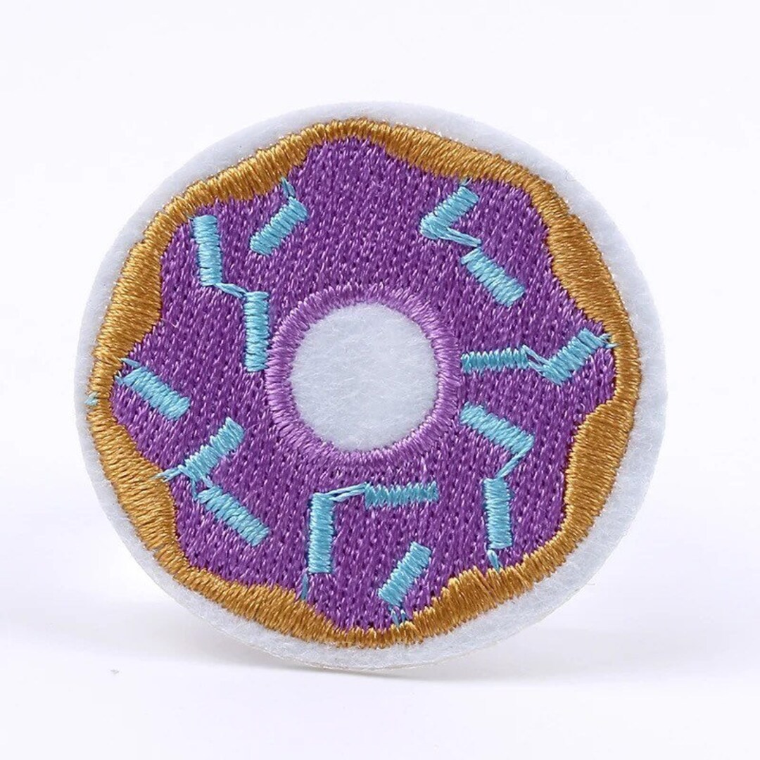 Purple Iced Donut Patch Iron on Doughnut Patch VSCO Style - Etsy UK