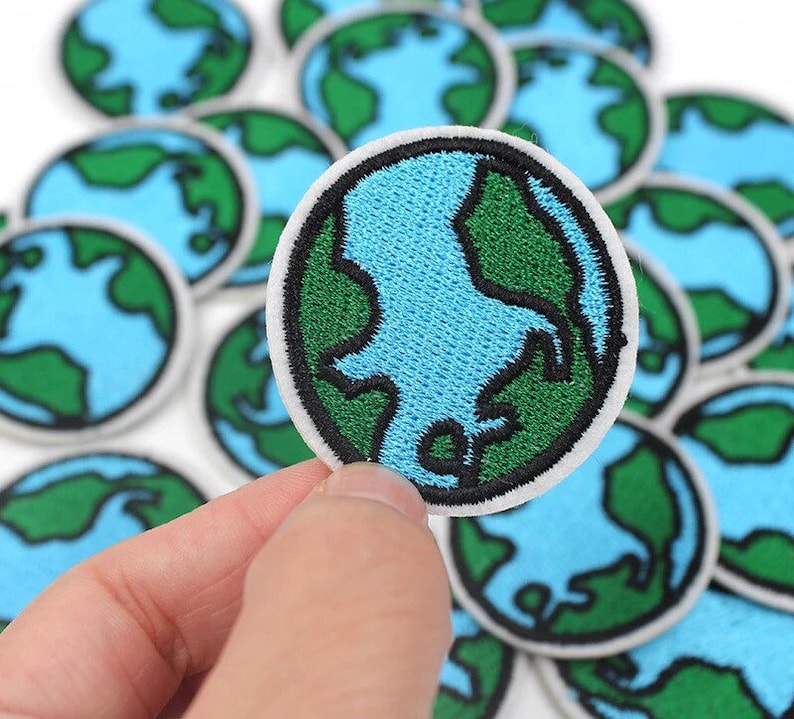 Earth Iron on Patch Save the Planet Patch Globe Patch Map - Etsy