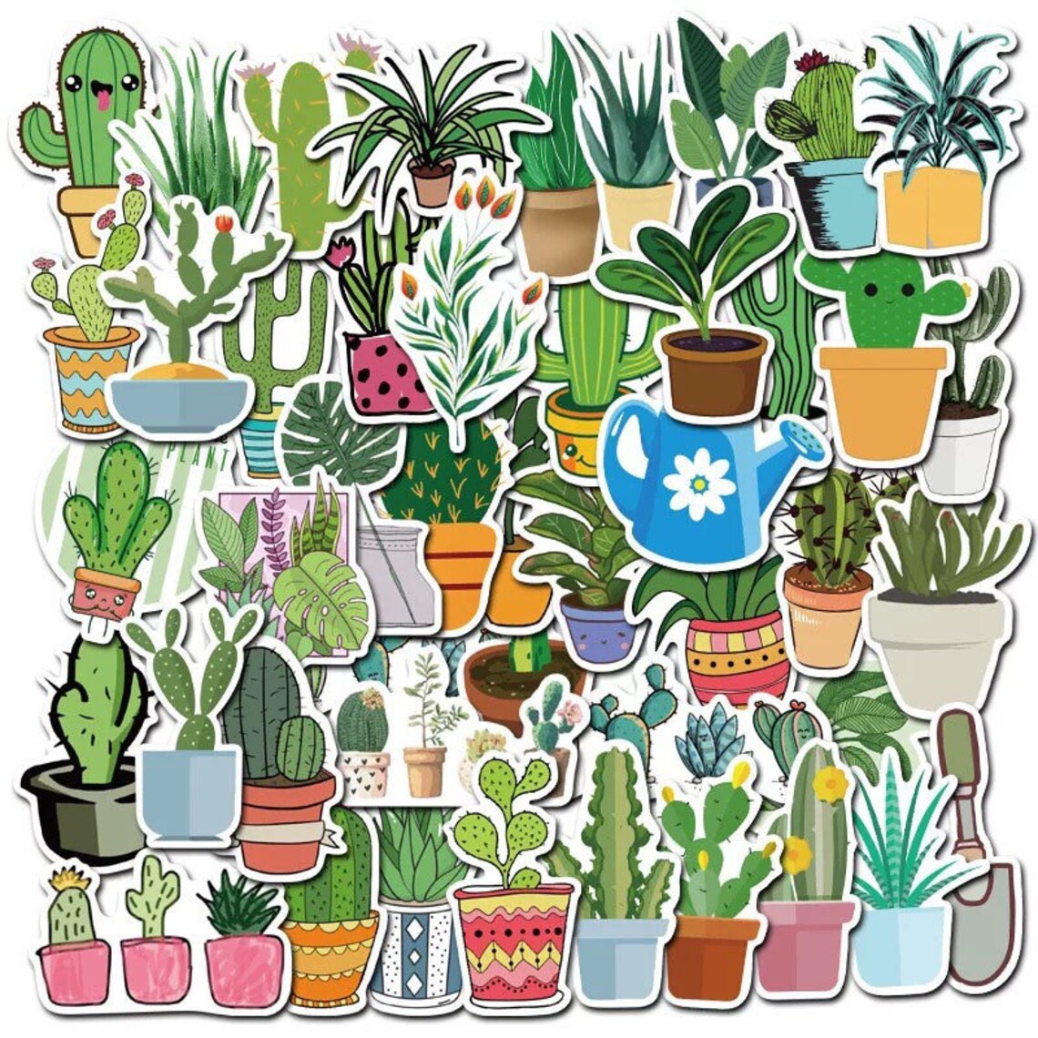 Mystery VSCO Plant Sticker Pack Succulent Stickers Catctus - Etsy