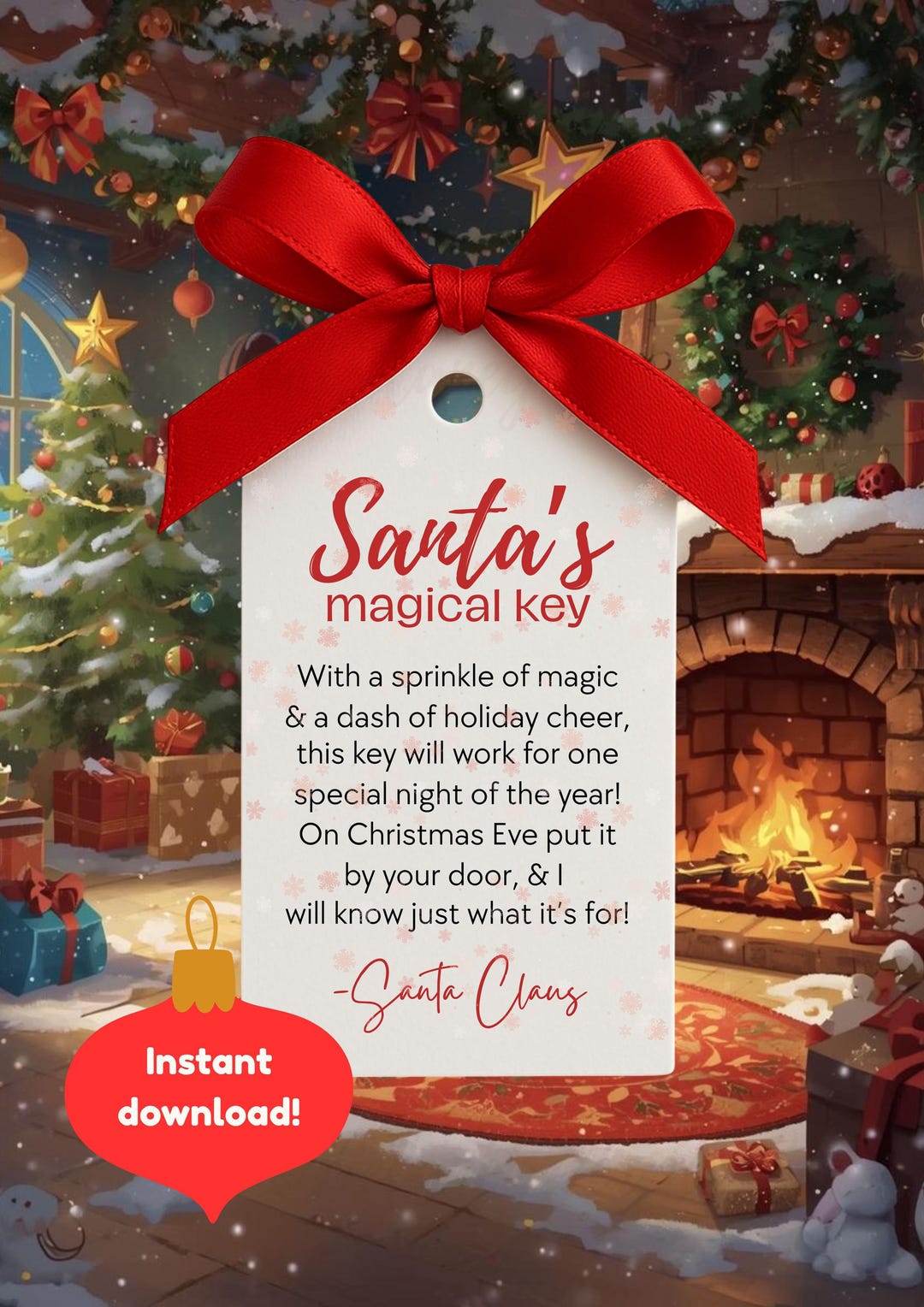 Santa's Magic Key Printable Tag – Christmas Eve Poem (PDF) - Etsy