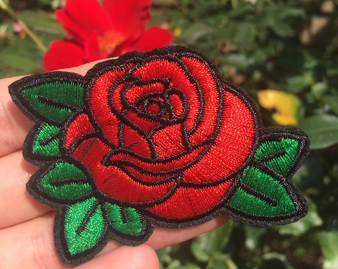 Rose Iron on Patch Flower Iron on Patch VSCO Patches Nature - Etsy