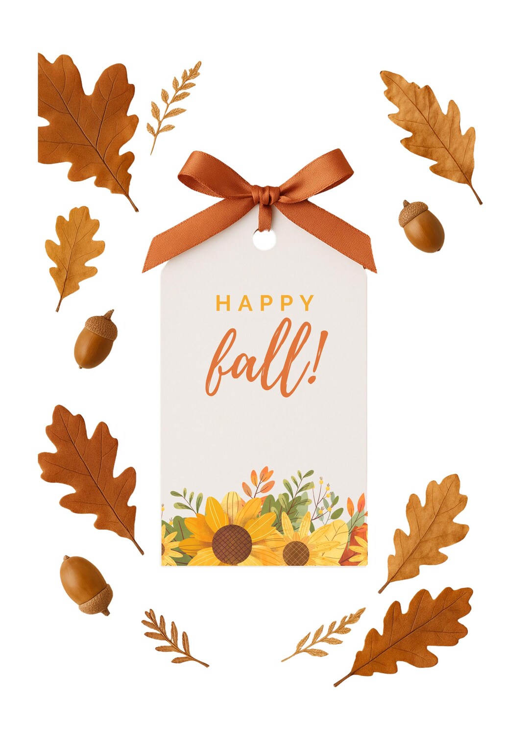 Floral Autumn Gift Tags: Printable Thanksgiving Favor Tags (PDF Digital ...