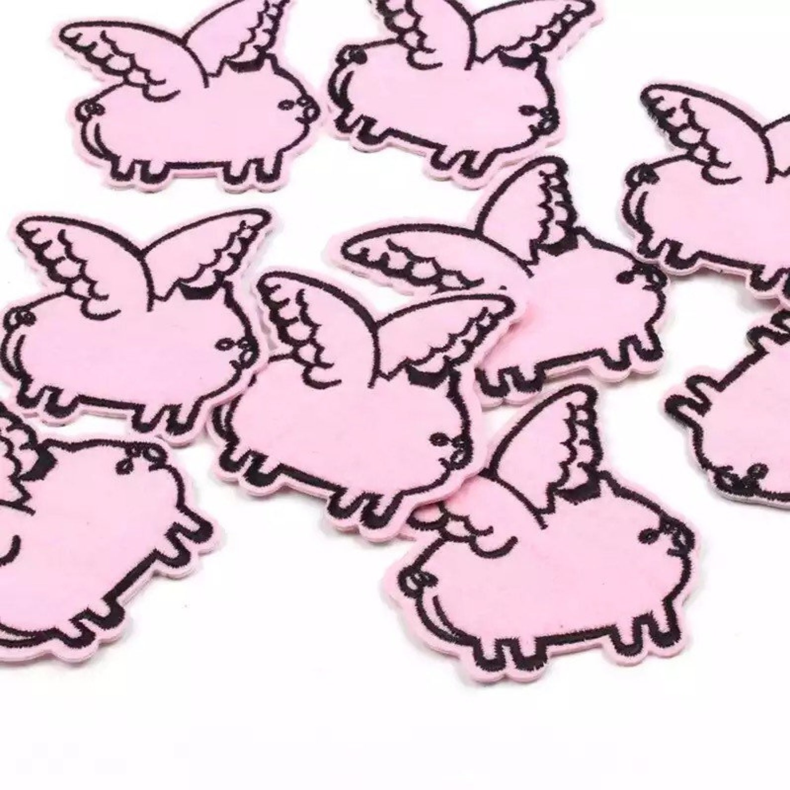 Flying Pig Iron on Patch When Pigs Fly Appliqué Pink Pig - Etsy