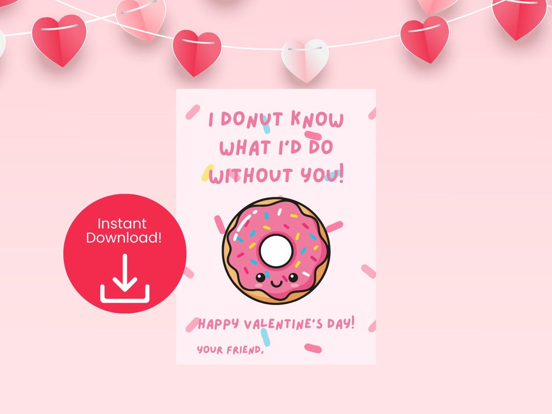 Donut Valentine's Day Cards • Classroom Printable (instant Download) - Etsy
