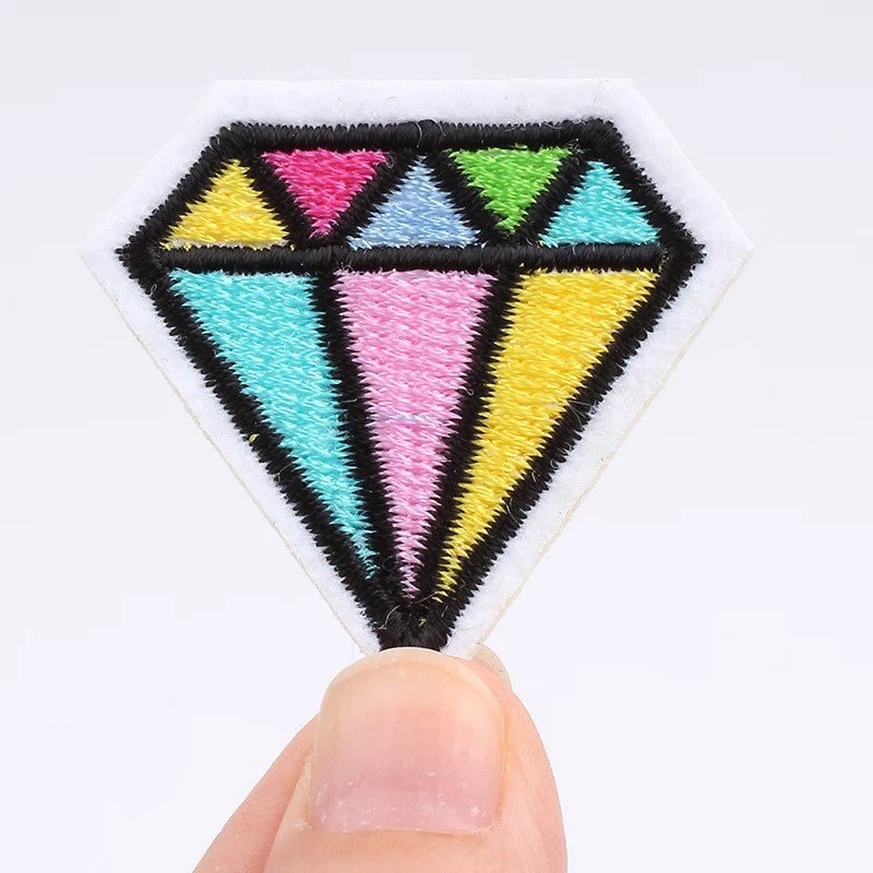 Diamond Iron on Patch Multicolored Diamond Appliqué Jewel - Etsy UK