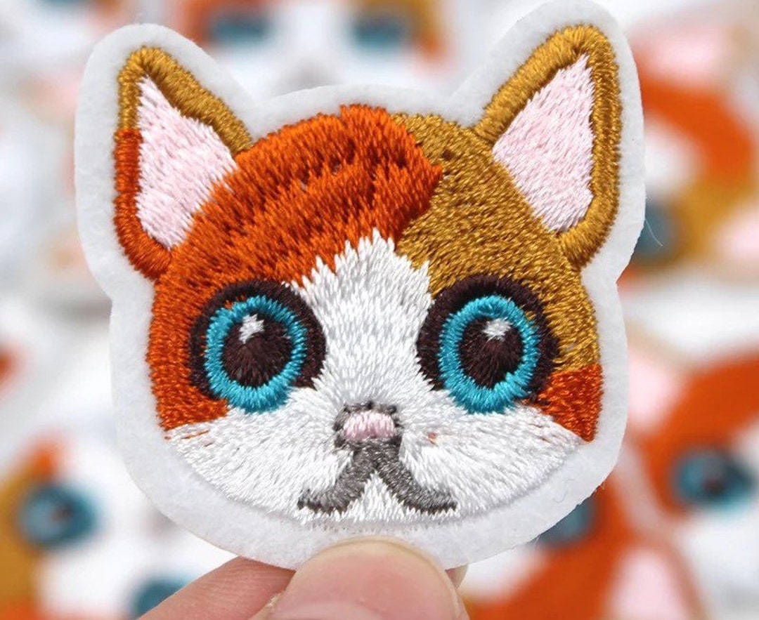 Orange Tabby Cat Face Iron on Patch: Kitten Appliqué - Etsy