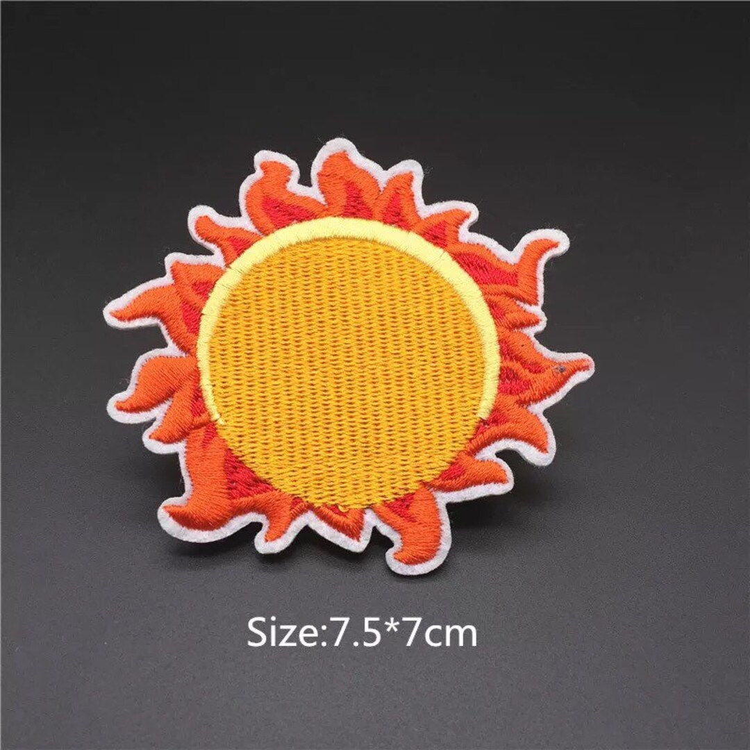 Sun Iron on Patch: Embroidered Space Applique - Etsy