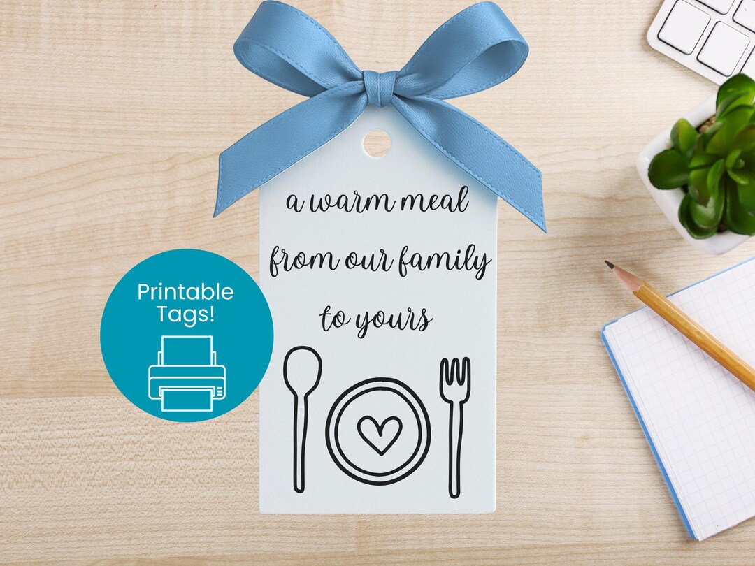 Meal Train Gift Tags • Printable Warm Meal Cards (PDF Download ) - Etsy