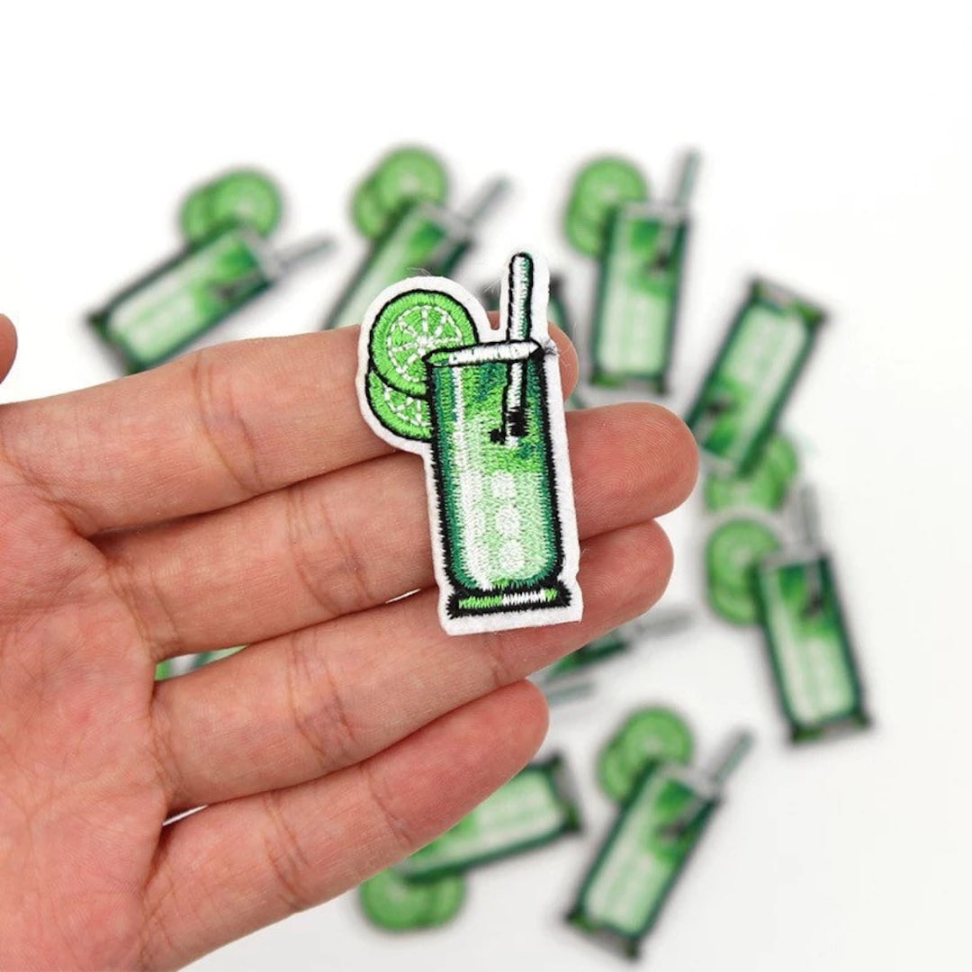 Green Martini Patch Alcoholic Drink Appliqué Gin and Tonic - Etsy