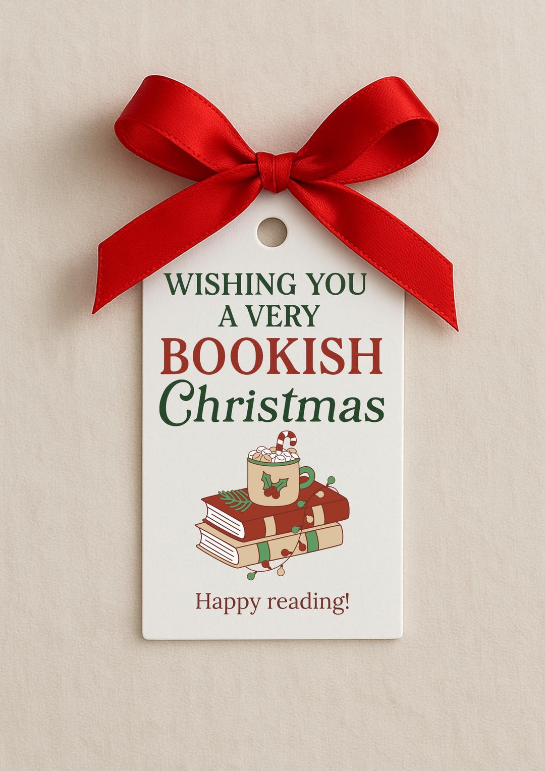 Bookish Christmas Gift Tags: Printable Book Lover Holiday Present Tags ...