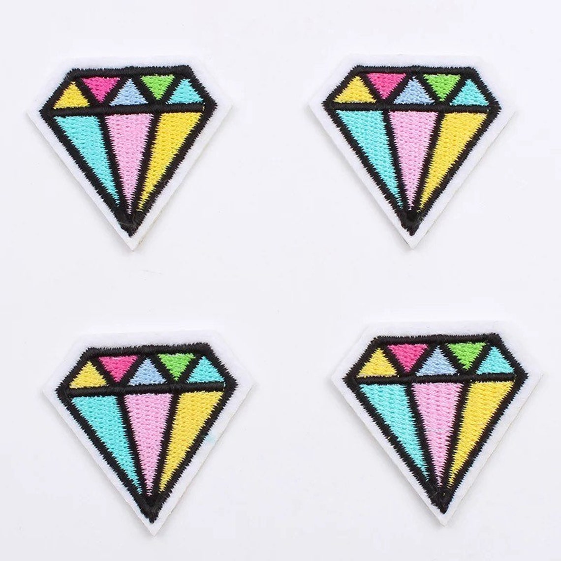 Diamond Iron on Patch Multicolored Diamond Appliqué Jewel - Etsy UK