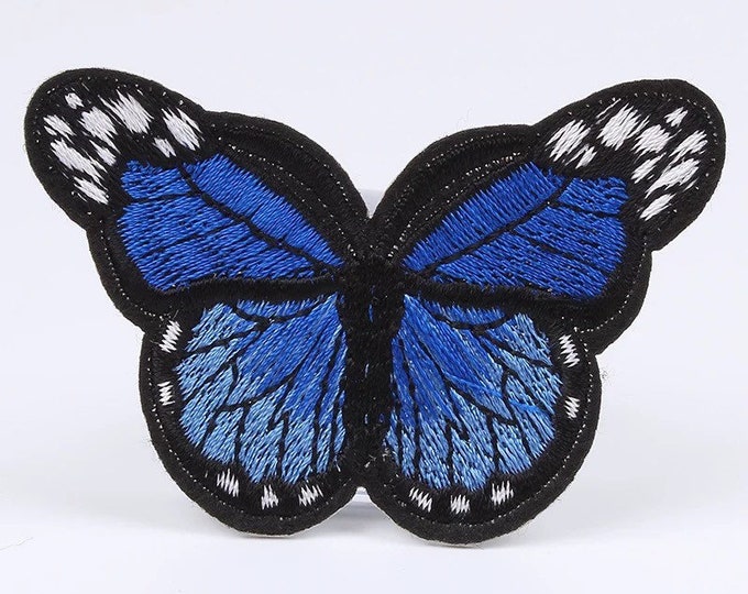 Dark Blue Butterfly Iron on Patch | VSCO Butterfly Applique | Butterfly ...