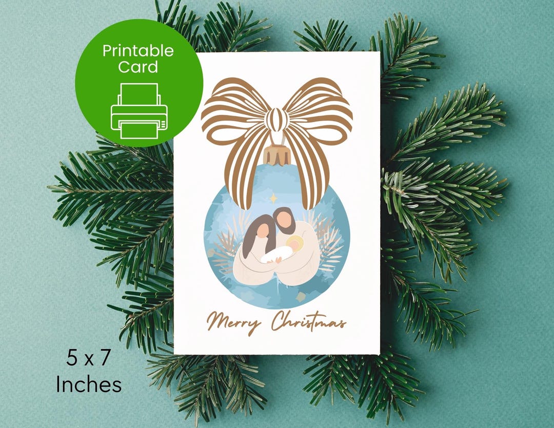 Printable Nativity Christmas Card • Holy Family Ornament (PDF) - Etsy