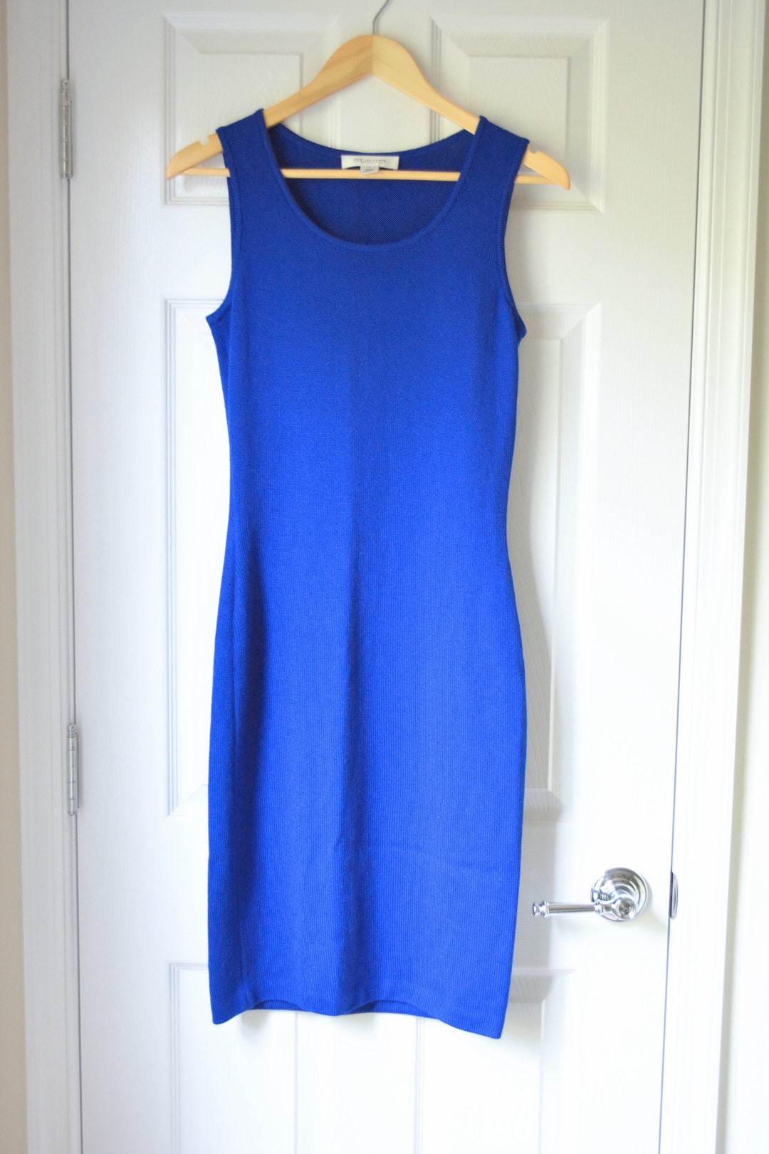 Y2k Royal Blue Bondage Bodycon Knit Sleeveless Dress St. John - Etsy