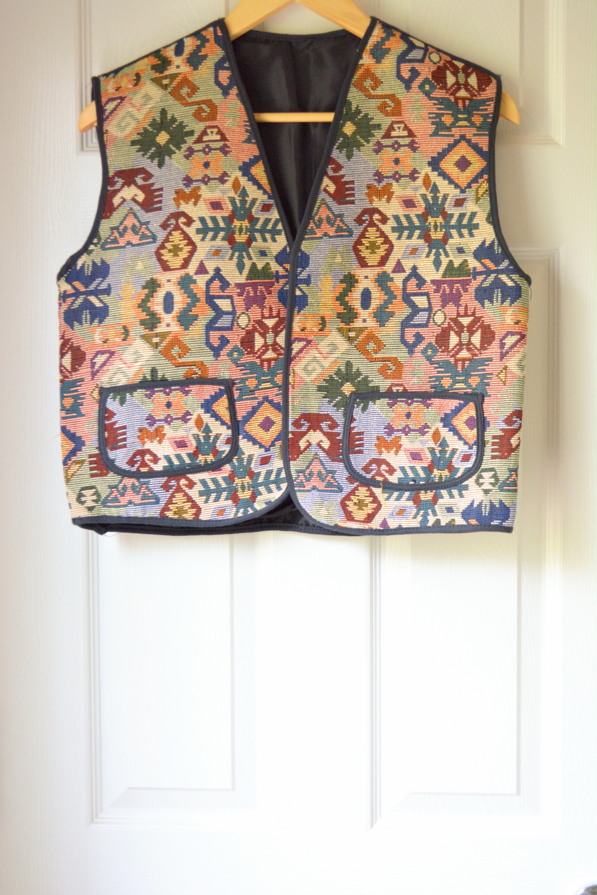 Vintage Upholstered Aztec Western New Mexican Vest - Etsy