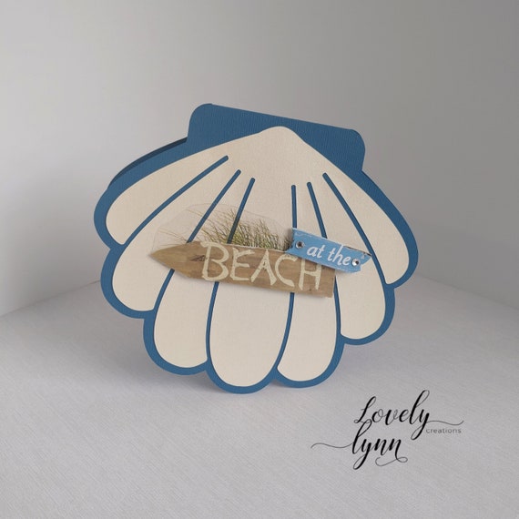 At the Beach Clamshell Card Handmade Card Birthday Card - Etsy