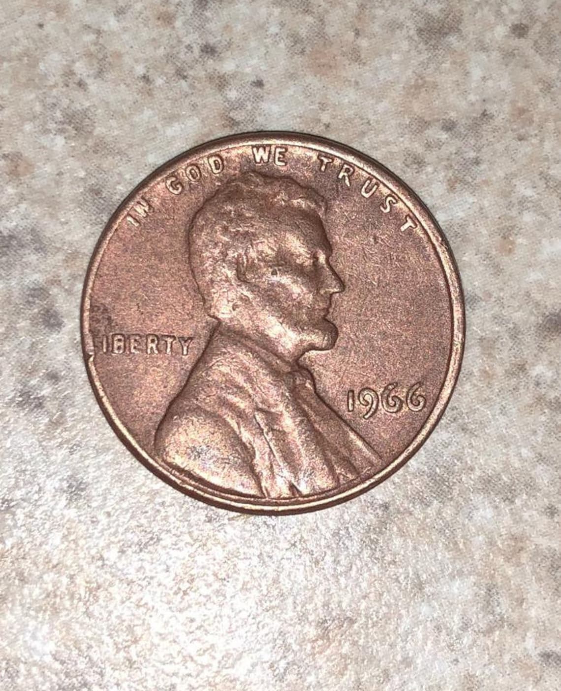 1966 Penny - Liberty Error / Border Error - Etsy