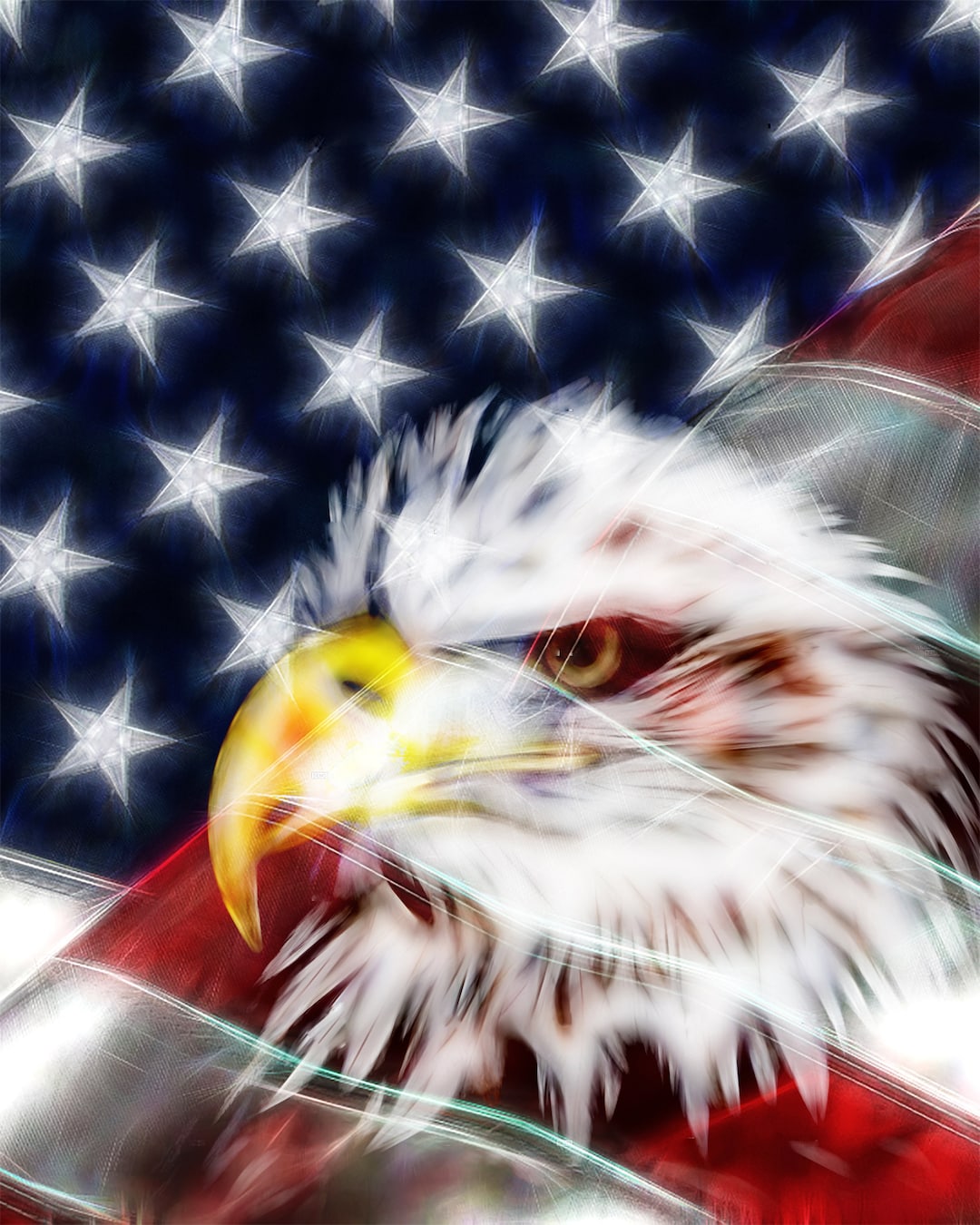 Patriotic Eagle & Flag Background - Etsy