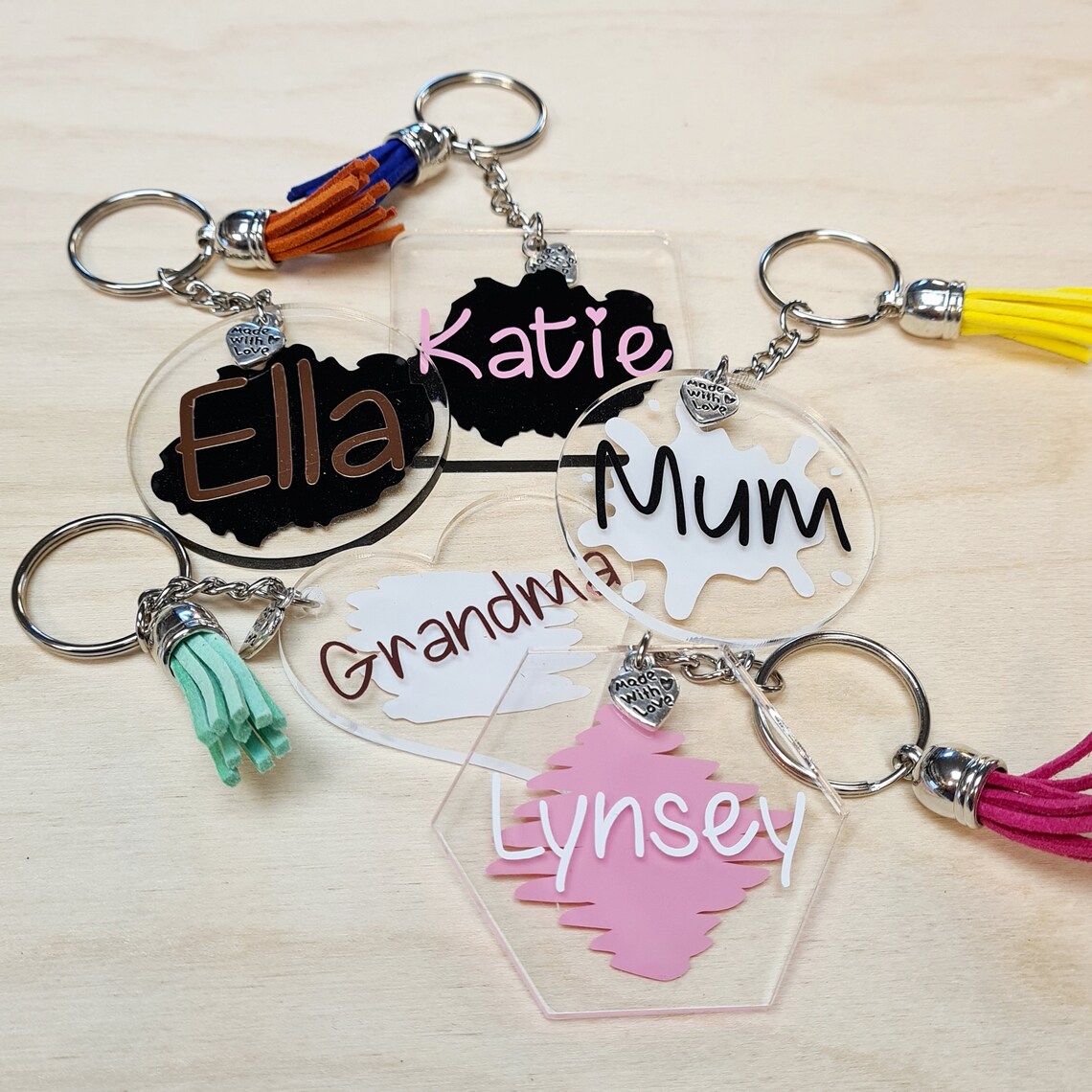 Personalised Name Keyring Gift Custom Perspex Keyring - Etsy UK