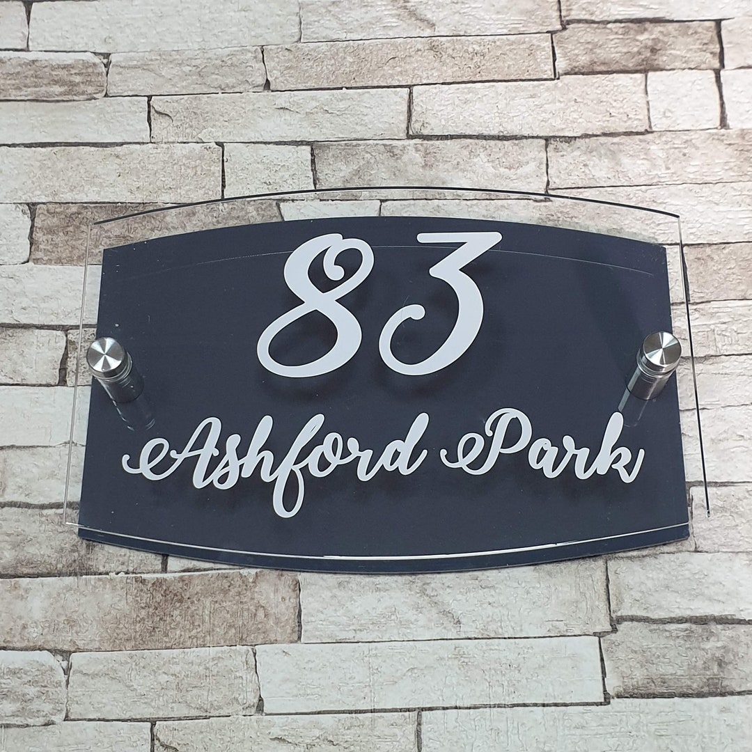 Charcoal Grey Modern House Sign - Door Number - Address Sign - Classy ...