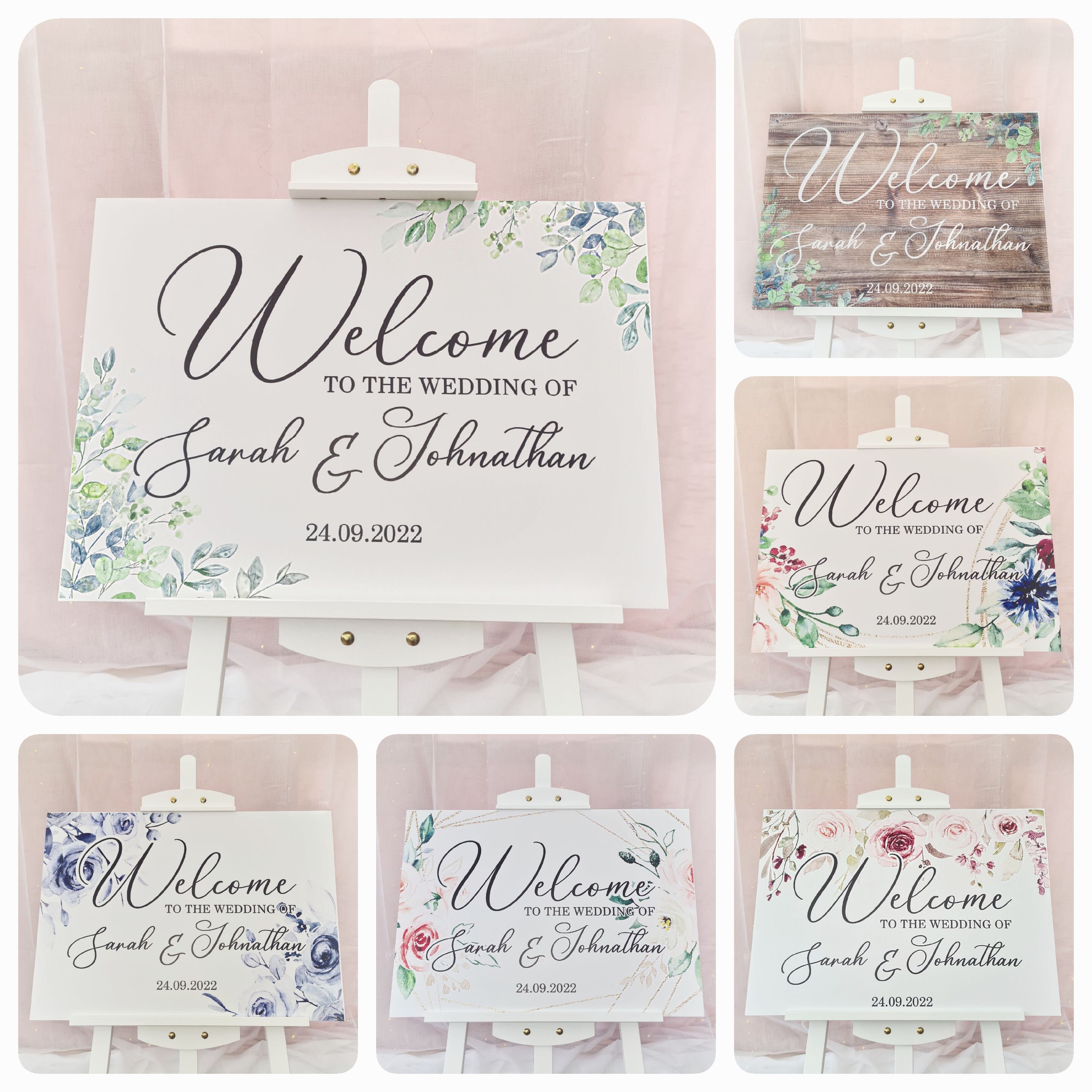 A2 Wedding Welcome Sign Board Personalised Welcome Sign - Etsy UK