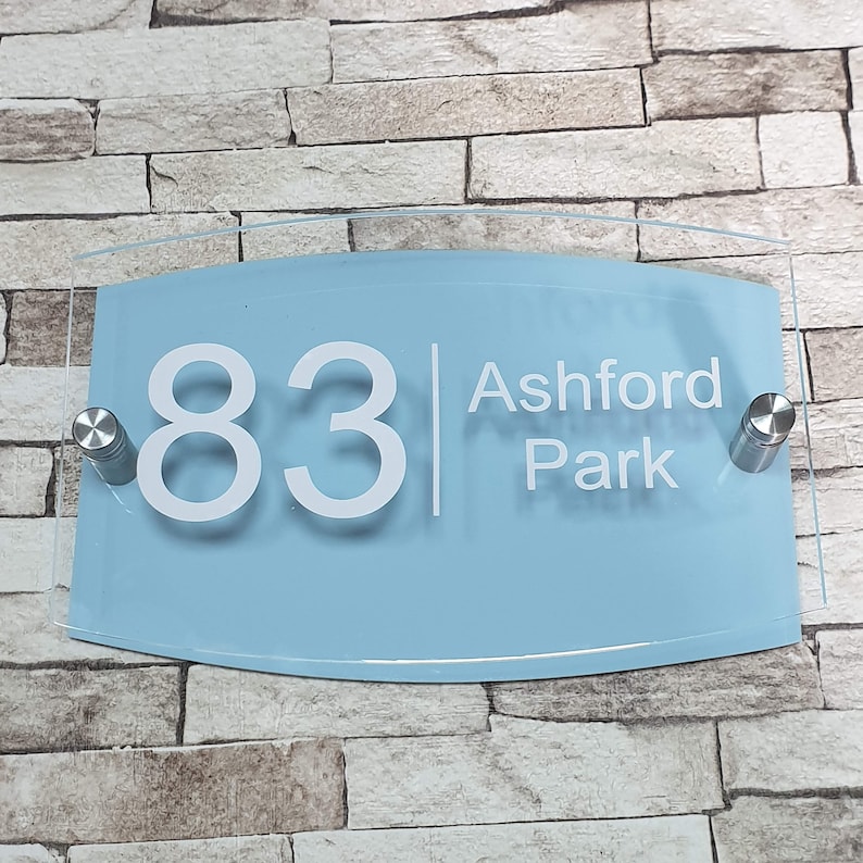 Baby Blue Modern House Sign Door Number Address Sign - Etsy