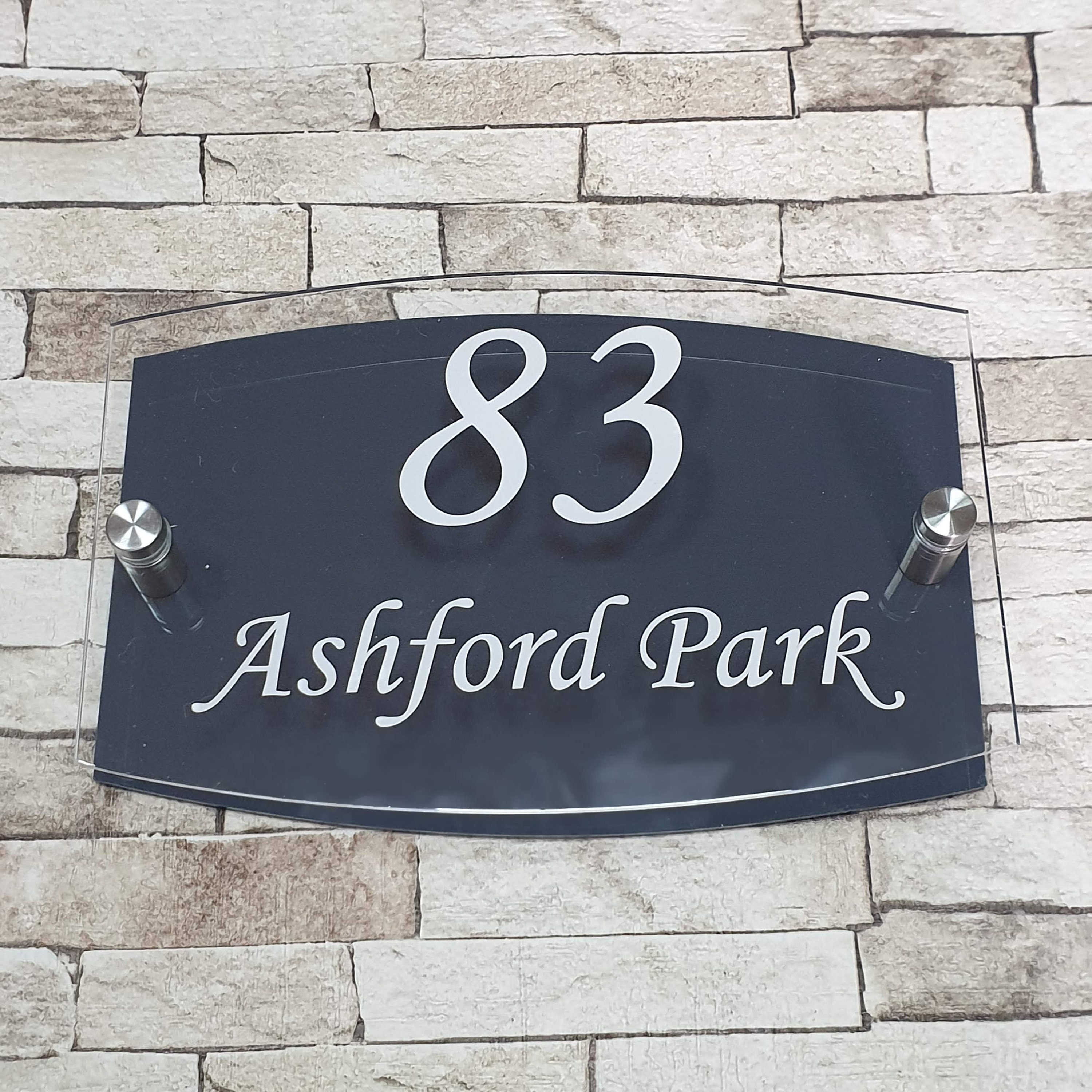 Charcoal Grey Modern House Sign - Door Number - Address Sign - Classy ...