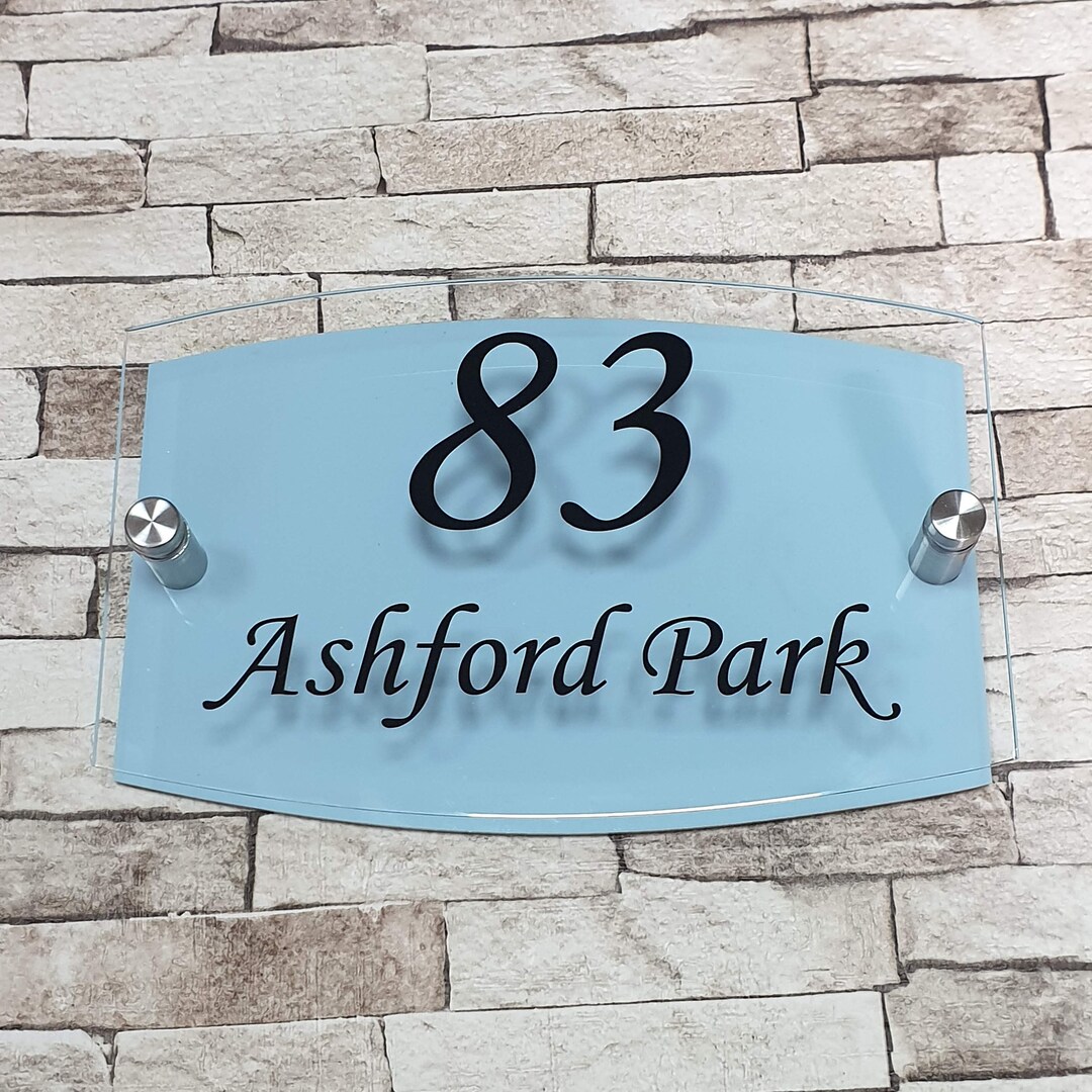 Baby Blue Modern House Sign - Door Number - Address Sign - Classy ...