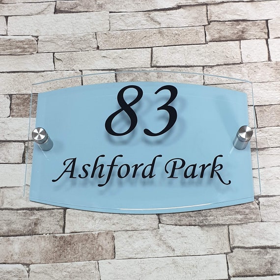 Baby Blue Modern House Sign Door Number Address Sign - Etsy UK