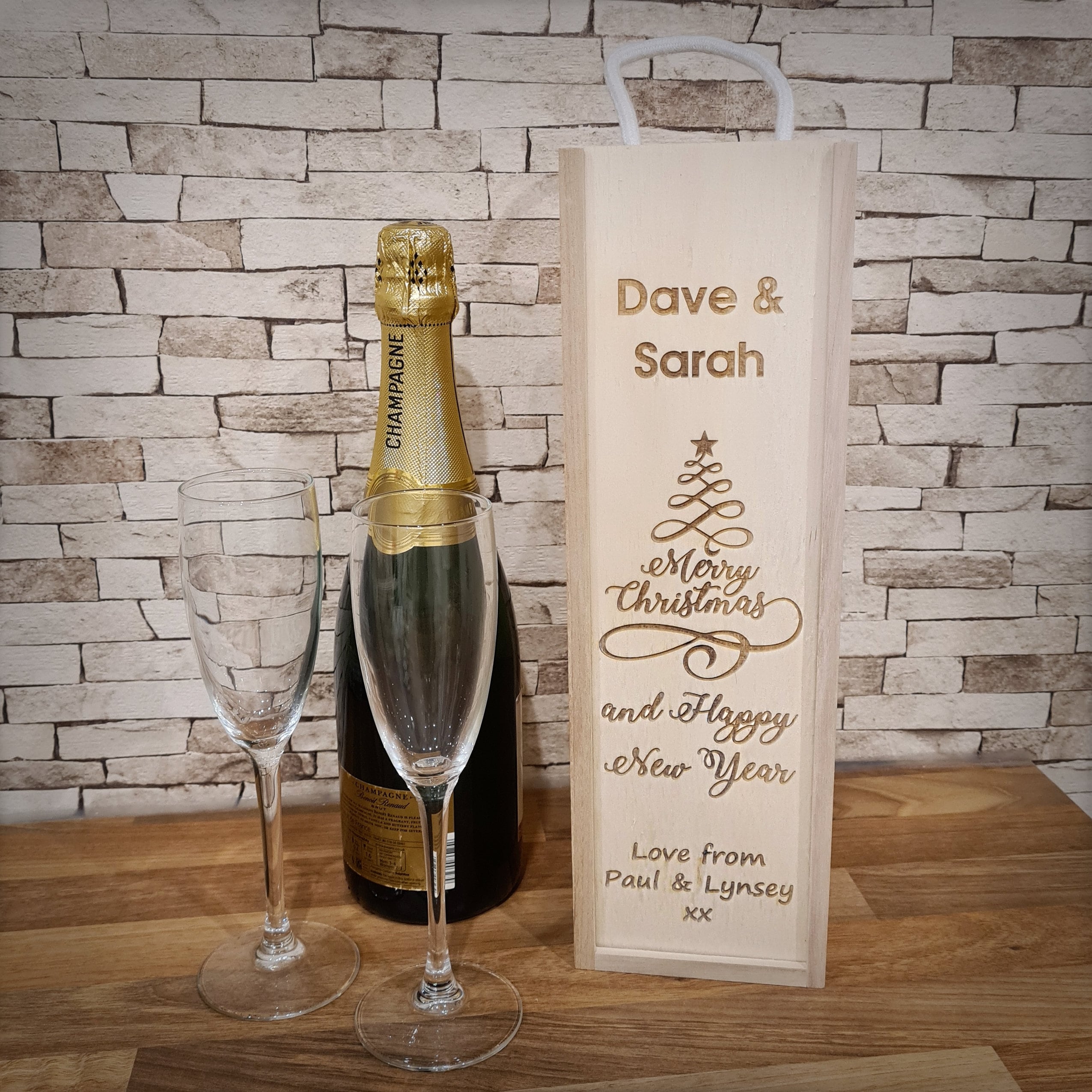 Caja de regalo de botella de vino personalizada Regalo de - Etsy España