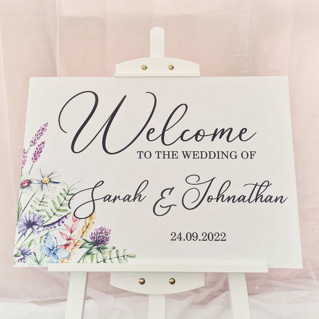 A2 Wedding Welcome Sign Board Personalised Welcome Sign Welcome Plaque ...