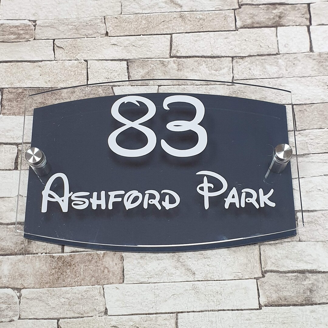 Charcoal Grey Modern House Sign Door Number Address Sign Classy ...